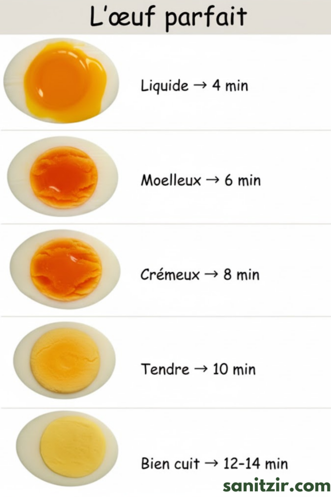 L’œuf parfait selon le temps de cuisson 🍳 Le guide complet pour réussir ...
